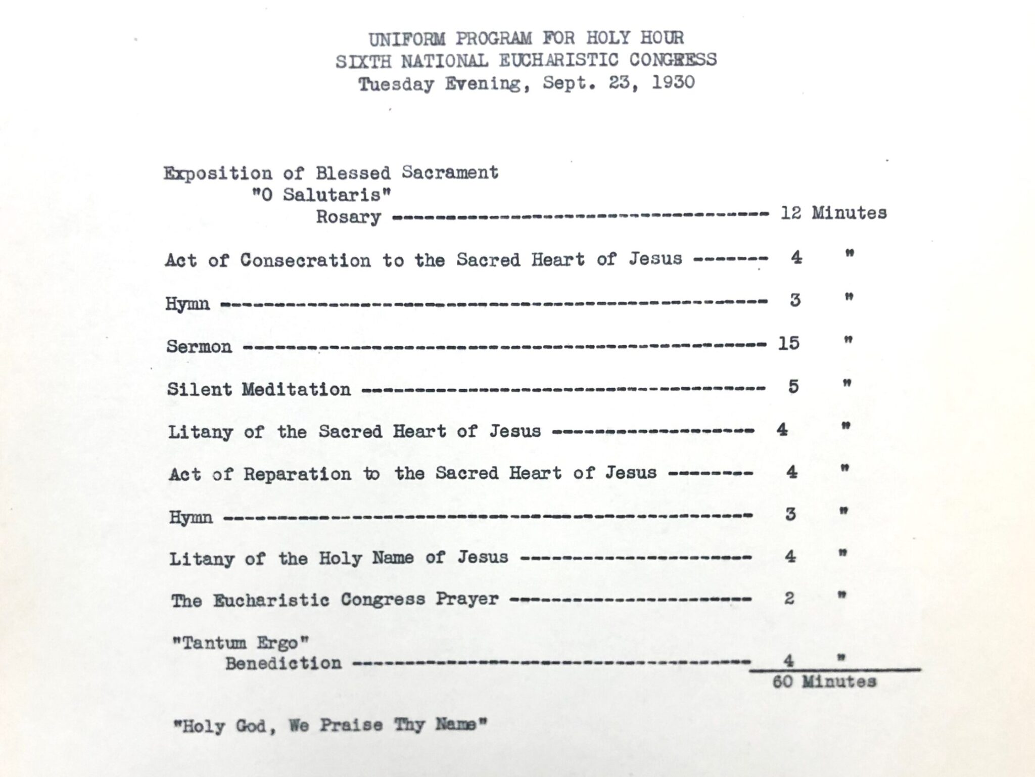 Almost a century ago, the sixth National Eucharistic Congress held in ...